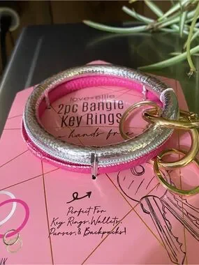 love ellie | Other | Love Ellie 2pc Bangle Key Rings Pink Silver Or ...